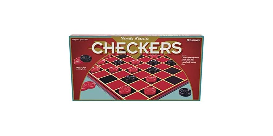 Family Classics Checkers -- With Folding Board and Interlocking ...