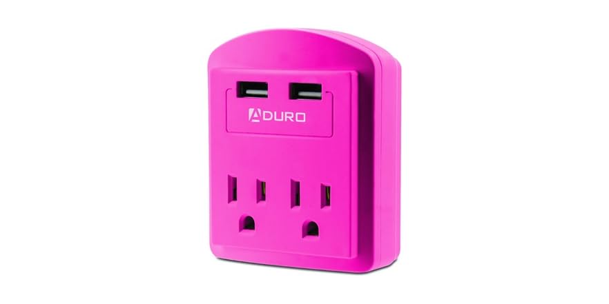 2-Pack Mini Surge Protector w/ 2 Outlets & 2 USB Ports