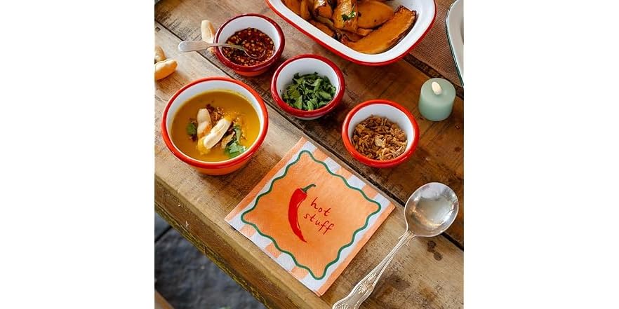 Talking Tables Enamelware Chilli Themed Orange Serving Dish