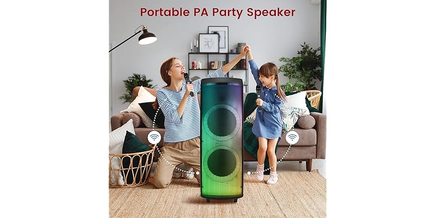 Pyle Dual 12” Bluetooth Portable PA 600W Party Speaker
