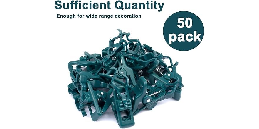 Christmas Lights Spring Clips, 50 Count