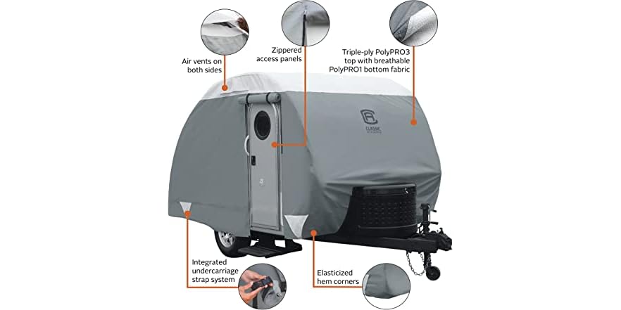 Classic Accessories Teardrop Trailer Cover