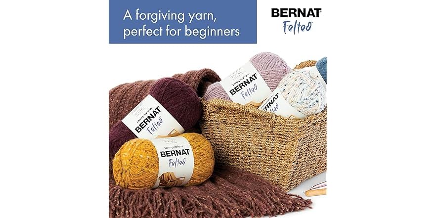 Bernat Felted Buff Fleck Yarn - 3 Pack of 9.2oz/260g