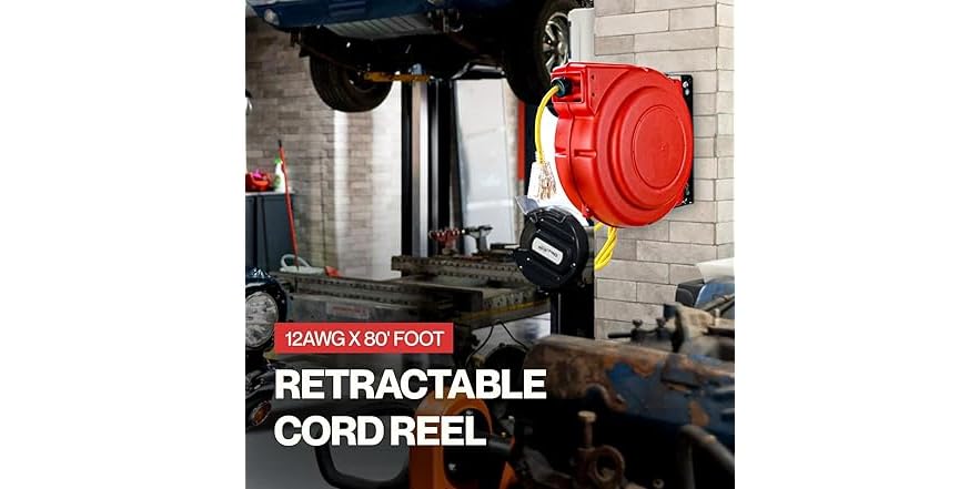 ReelWorks Extension Cord Reel 12awg x 80'