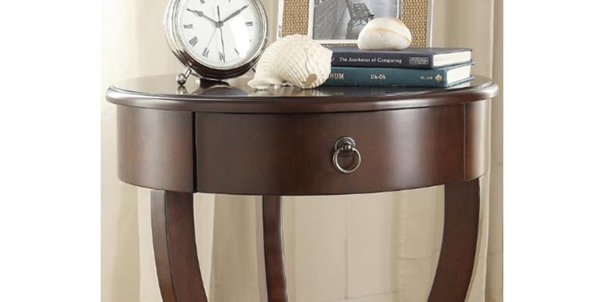 Round Side Table In Espresso Color