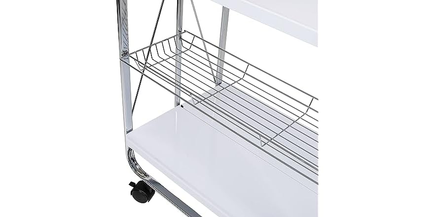 Modern Foldable Kitchen Cart- White