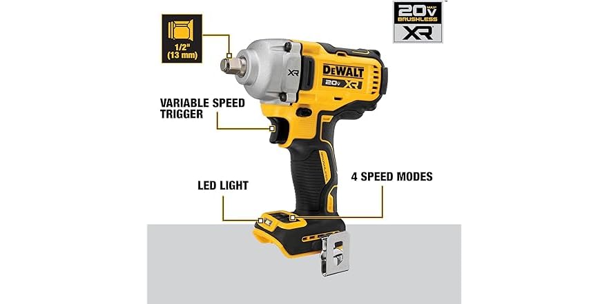 DEWALT DCF891B 20V MAX Impact Wrench, 1/2'