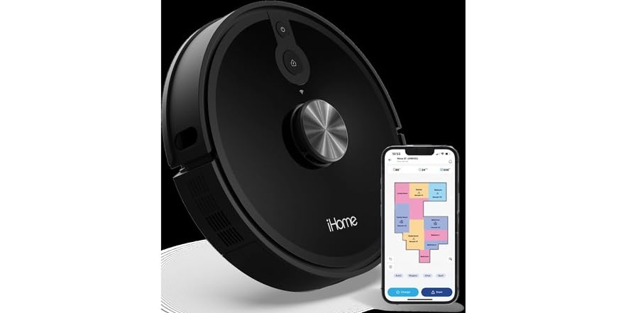 iHome iHRVS1-3BLK-RB Nova S1 Robot Vacuum