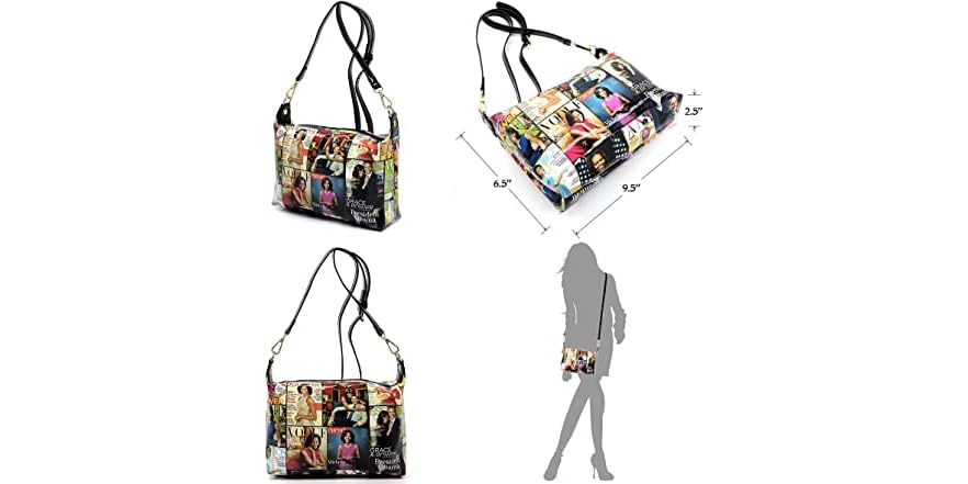 Glossy Magazine Cover Collage Michelle Obama Handbag