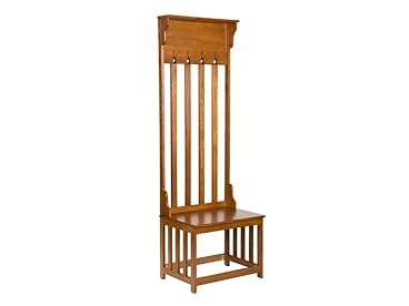 Mission Oak Hall Tree Bench