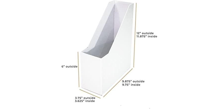 Blu Monaco Foldable White Magazine File Holder (Open Box)