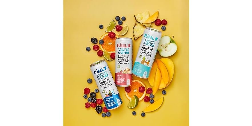 BUBBL'R Sparkling Water, 3 Flavors