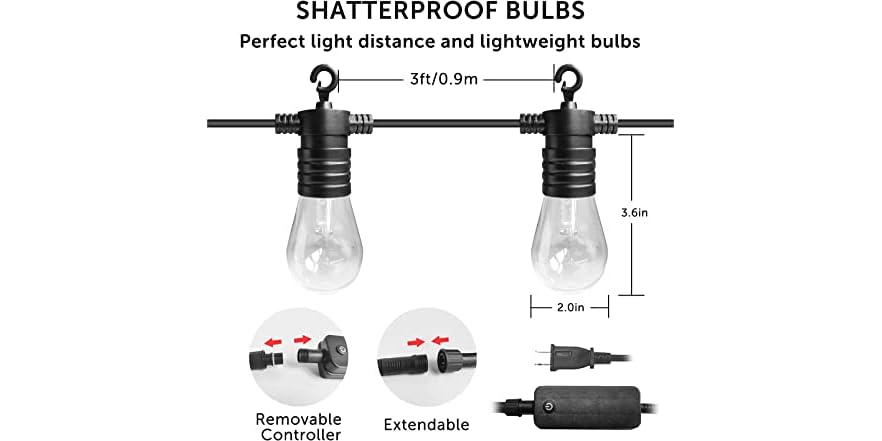 eco4life Smart Patio Lights String