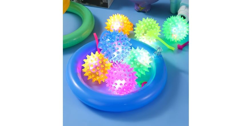 60 Pieces Light up LED Spiky Bouncy Ball