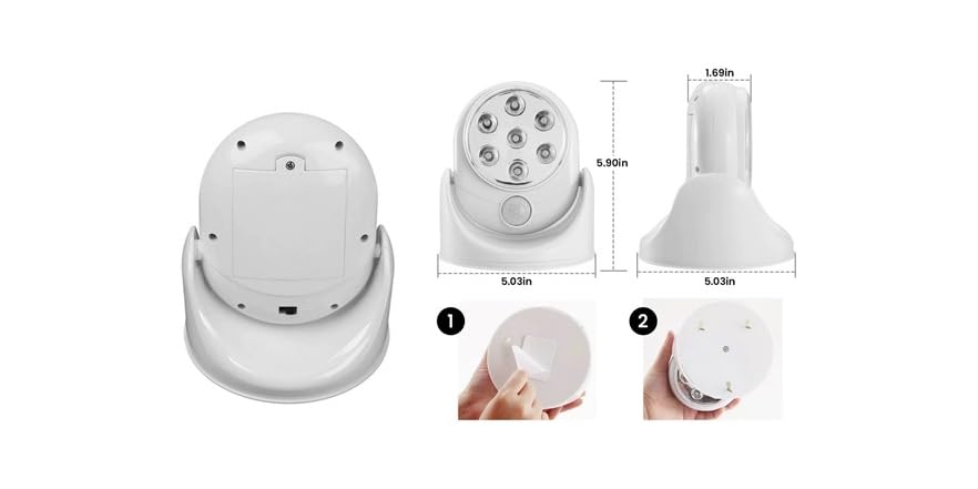 2Pk Cordless Motion Activated Swivel Lights