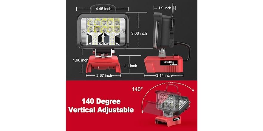 Battery Powered Cordless LED Work Light, Tool Only