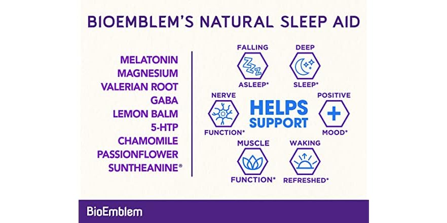 BioEmblem Natural Sleep Aid, 60 Count