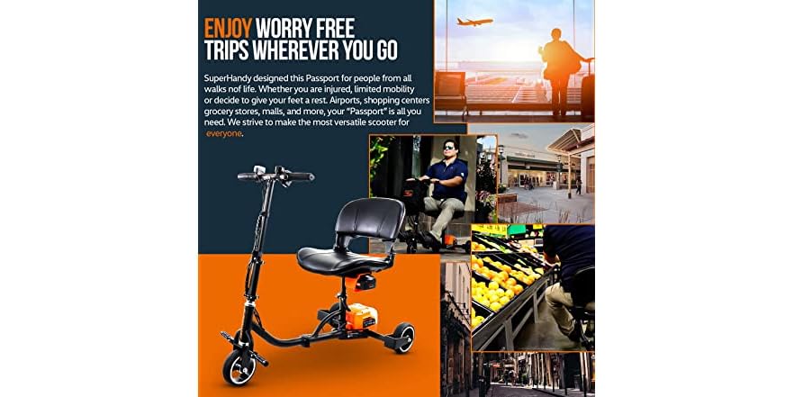 Superhandy 3 Wheel Folding Mobility Scooter