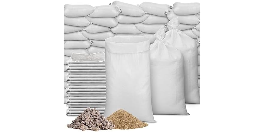 200 Pcs White Empty Sandbags with Ties