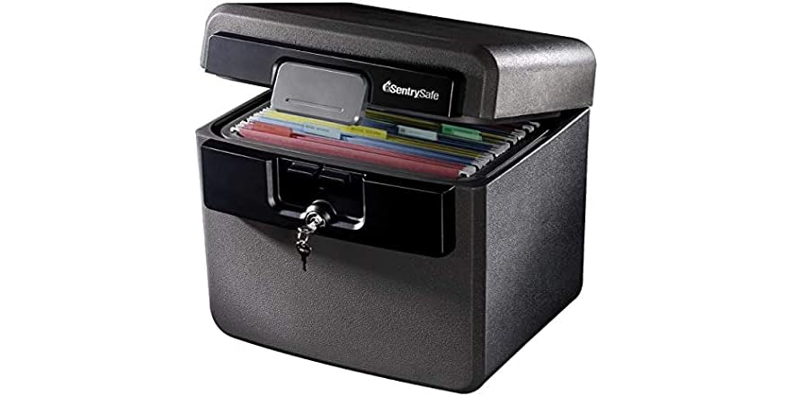 SentrySafe Fireproof and Waterproof Safe Box with Key Lock, File (Open Box)