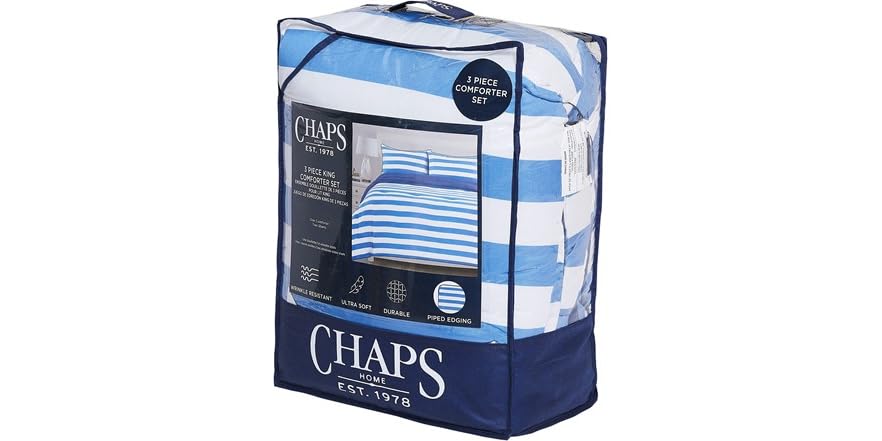 Chaps 3-PC Cabana Stripe Comforter Set