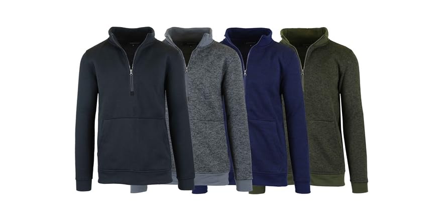 Men's Marled Fleece Zip Sweater 3-Pack