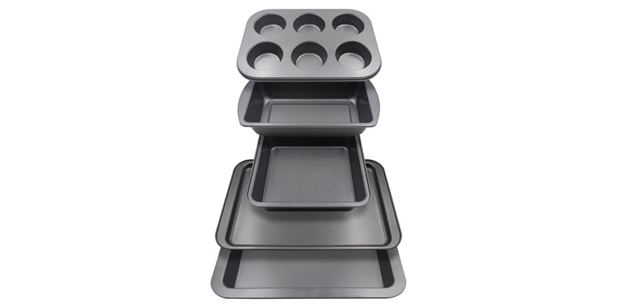 Chefs Basics Select 5-Piece Bakeware Set Non-Stick, Black