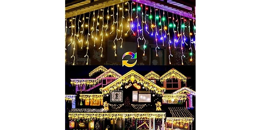 1280 LED Icicle Christmas Lights