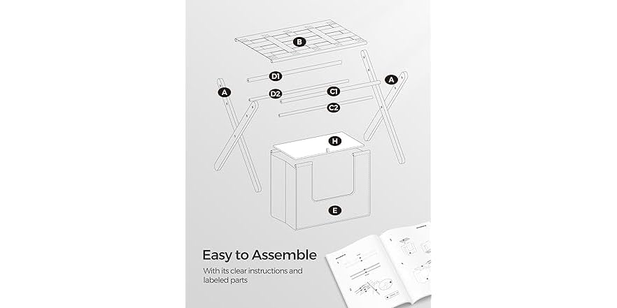 SONGMICS 2 Pack Luggage Rack w/ Laundry Bag