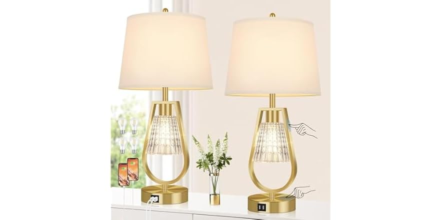 VerRon Set of 2 Touch Table Lamps