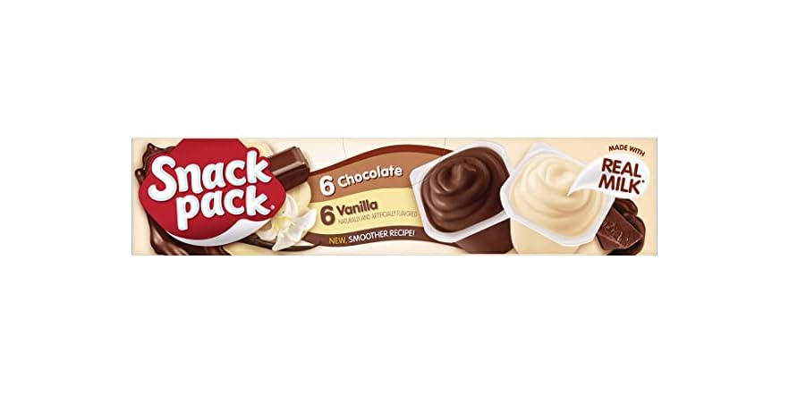 Snack Pack Chocolate & Vanilla Pudding Cups Family Pack 12Count, 6 Pack