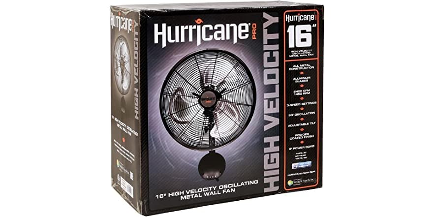 Hurricane 16-Inch Wall Mount Fan