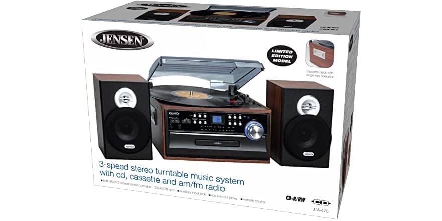 Jensen 3-Speed Turntable Music System