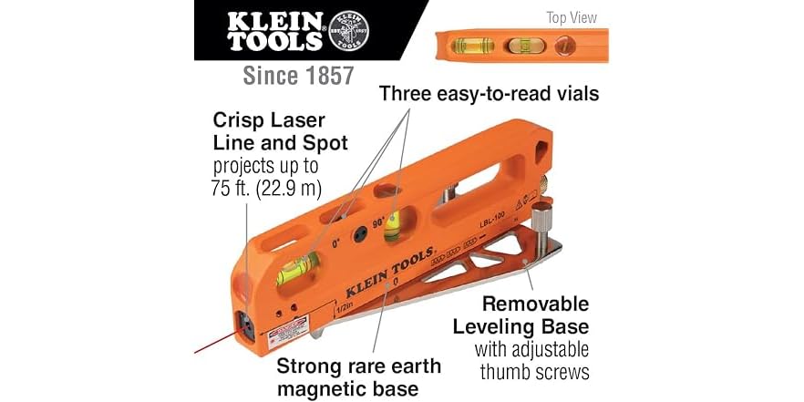 Klein Tools LBL100 Laser Level with Bubble Vials