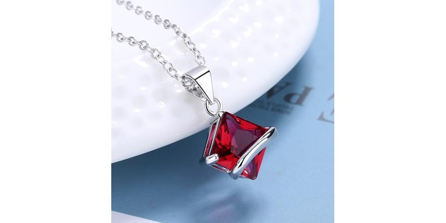 Sterling Silver Ruby Necklace