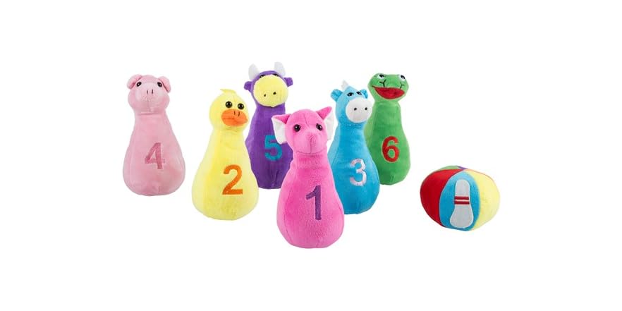 Kids Bowling Set w Plush Animal Pins by Hey! Play!