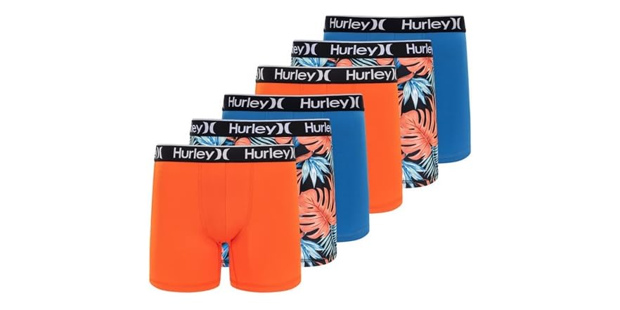 Hurley Men's 6 Pack Regrind Boxer Brief
