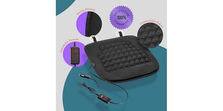 Zone Tech SE0018-UL-2 Heated Seat Cushion 2-Pack