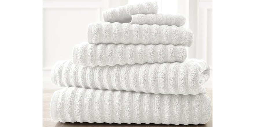 6-Piece Luxury Spa Wavy Quick-Dry Towel Set