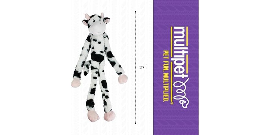 Multipet Swingin' Slevin Cow Dog Plush Toy