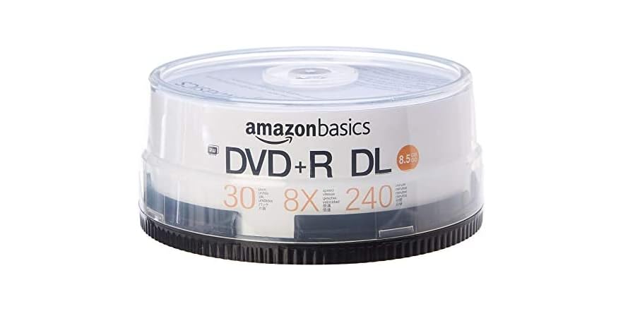 AmazonBasics 8.5GB 8x Blank Disks DVD+R DL