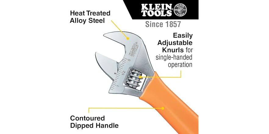 Klein Tools D5074 Adjustable Wrench 4 Piece Set