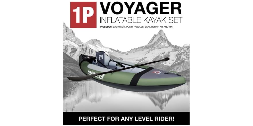 Avalanche Voyager 1P Inflatable Kayak Set
