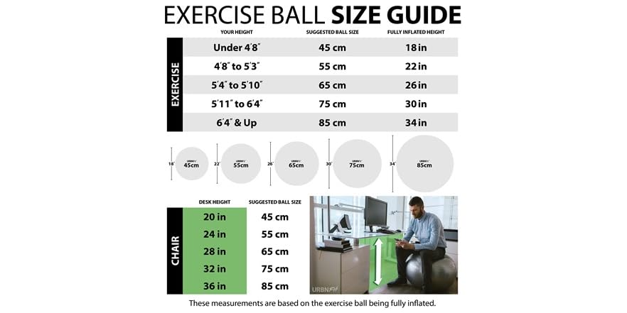 URBNFit Exercise Ball 65-cm