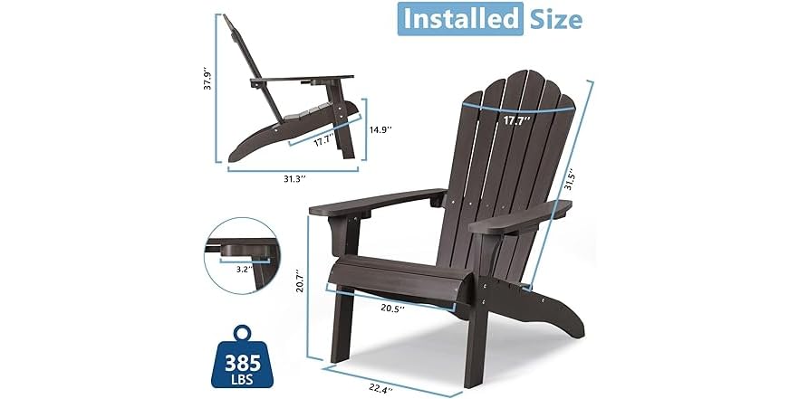 Cecarol AC01S Normal Size Adirondack Chair