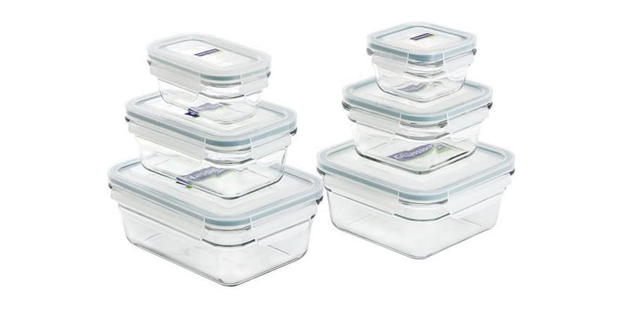 Glasslock 12-Piece Glass Storage Set - Clear