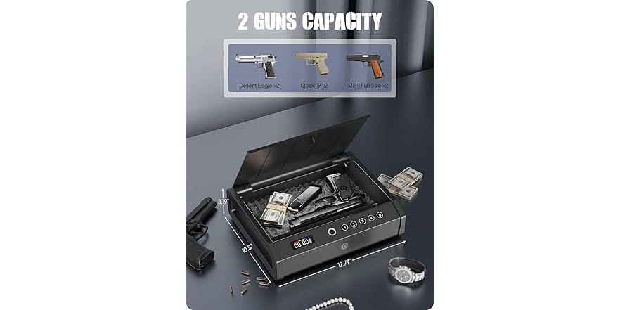 MOLICAR Biometric Pistol Safe, 443C