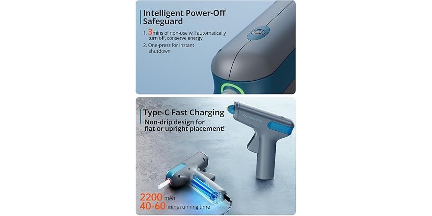 TILSWALL W104 Rechargeable Cordless Hot Glue Gun