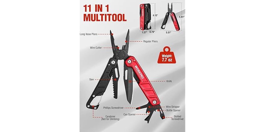 WORKPRO Multitool-11 in 1 Multitool Pliers