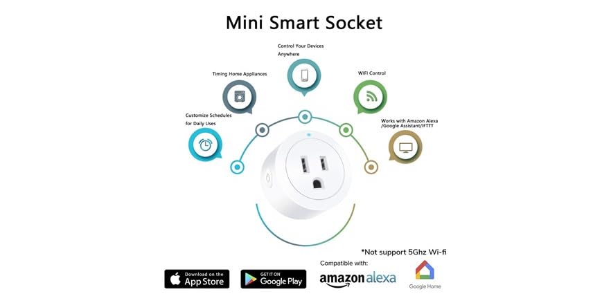 (4 Pack) Amysen Smart Plug